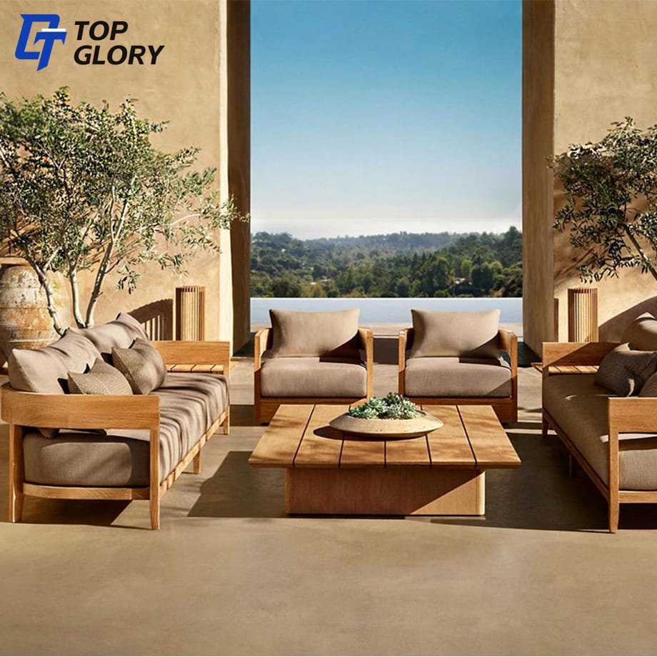 TG Luxury Wooden Outdoor Sofa Set Modern Premium Teak outdoor Furniture ...